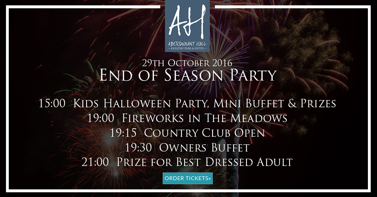 End Of Season Party at Aberdunant Hall Holiday Park